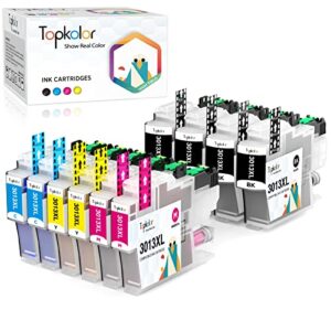 topkolor compatible brother lc3013 3013 ink cartridges (high page yield of lc3011 3011 ink cartridges) for brother mfc-j491dw mfc-j895dw mfc-j690dw mfc-j497dw printer, 10-pack