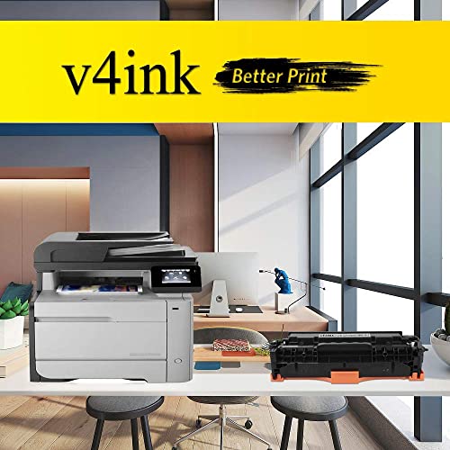 v4ink 4PK Remanufactured Toner Cartridge Replacement for HP 312X 312A CF380X CF381A CF382A CF383A CF380A Toner Cartridge High Yield Color Set for HP Pro MFP M476nw M476dn M476dw M476 Printer