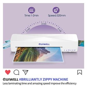 QUIWELL 9 in 1 Laminator, Laminator Machine with 20 Laminating Sheets, 9 Inches Thermal Laminating Machine with Paper Trimmer, Corner Rounder, Hole Punch, Bonus Busy Book for Home Office School Use