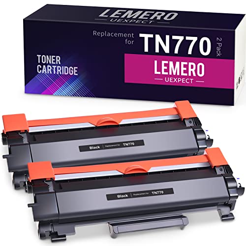 LemeroUexpect Compatible Toner Cartridge Replacement for Brother TN770 TN-770 TN760 Super High Yield Toner for HL-L2370DW HL-L2370DWXL MFC-L2750DW MFC-L2750DWXL (Black, 2-Pack)