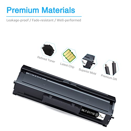 7Magic Compatible Toner Cartridge Replacement for Samsung MLT-D111S MLT-D111L 111S MLTD111S for Samsung Xpress SL-M2020W SL-M2070FW SL-M2070W M2022W M2024W M2026W Laser Printer (Black, 2-Pack)