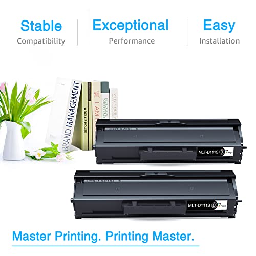 7Magic Compatible Toner Cartridge Replacement for Samsung MLT-D111S MLT-D111L 111S MLTD111S for Samsung Xpress SL-M2020W SL-M2070FW SL-M2070W M2022W M2024W M2026W Laser Printer (Black, 2-Pack)