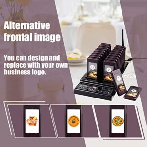 Retekess T112 Pager Systems for Restaurants Wireless Calling System Restaurant Pager System with 30 Pcs Coaster Pagers 999-channel Keypad Call Buttons System and Charging Dock Transmitter(30 Pagers)