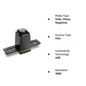 135 Film Slide Scanner Converts Negative,Slide&Film to Digital Photo,Supports MAC/ Windows XP/Vista/ 7/8/10