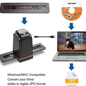 135 Film Slide Scanner Converts Negative,Slide&Film to Digital Photo,Supports MAC/ Windows XP/Vista/ 7/8/10