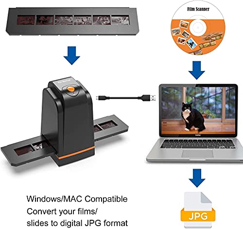 135 Film Slide Scanner Converts Negative,Slide&Film to Digital Photo,Supports MAC/ Windows XP/Vista/ 7/8/10