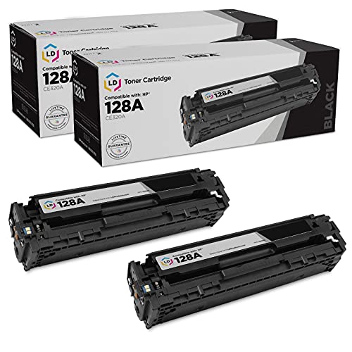 LD Products Toner Cartridge Replacement for HP 128A CE320A (Black, 2-Pack) Compatible with Color Laserjet CM1415fnw, CP1525nw, CP1523n, CP1522n Laser Jet Pro CP1525nw, CM1410fn Printers