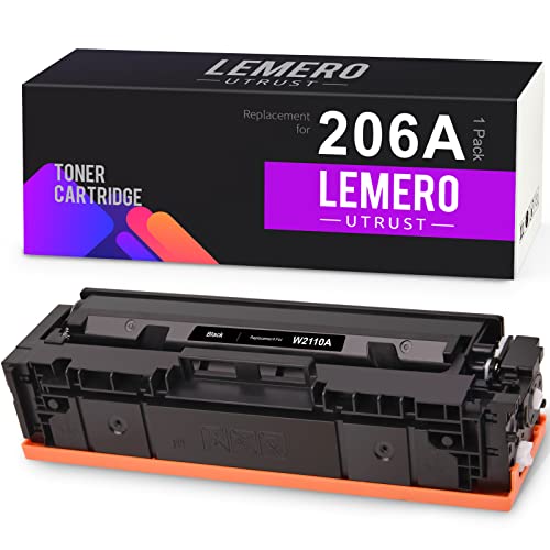 LemeroUtrust Compatible Toner Cartridges Replacement for HP 206A W2110A use with HP Color Laserjet Pro M255dw MFP M283fdw M283cdw M282nw (Black, 1-Pack)