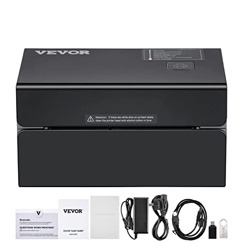 VEVOR Bluetooth Thermal Label Printer HD(300DPI),  Wireless Shipping Label Printer w/Auto Label Recognition, Support Windows/MacOS/Linux/Chromebook, Compatible w/USPS, Amazon, Ebay, Etsy, UPS, etc.