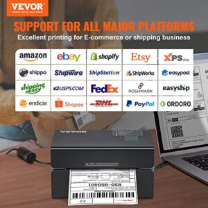 VEVOR Bluetooth Thermal Label Printer HD(300DPI),  Wireless Shipping Label Printer w/Auto Label Recognition, Support Windows/MacOS/Linux/Chromebook, Compatible w/USPS, Amazon, Ebay, Etsy, UPS, etc.