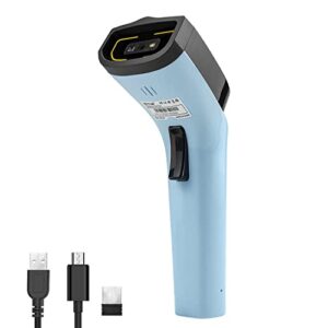 zacoora wireless qr barcode scanner bluetooth 3-in-1 handheld bar code reader, rechargeable 1d 2d pdf417 scanner gun – ds750