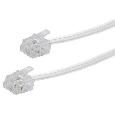 True Decor 15' Feet Telephone Extension Cord Cable Line Wire, White RJ-11