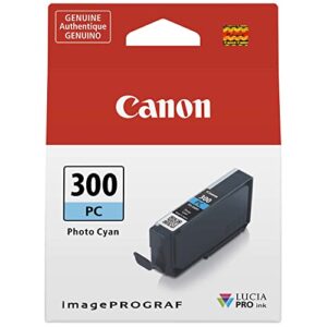 canon pfi-300 lucia pro ink, photo cyan, compatible to imageprograf pro-300 printer, standard (4197c002)