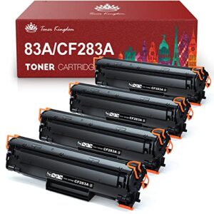 toner kingdom compatible toner cartridges replacement for hp 83a cf283a 83x cf283x for hp laserjet pro mfp m127fw m125nw m125a m127fn m201n m201dw m225dn m225dw printer(black, 4-pack)