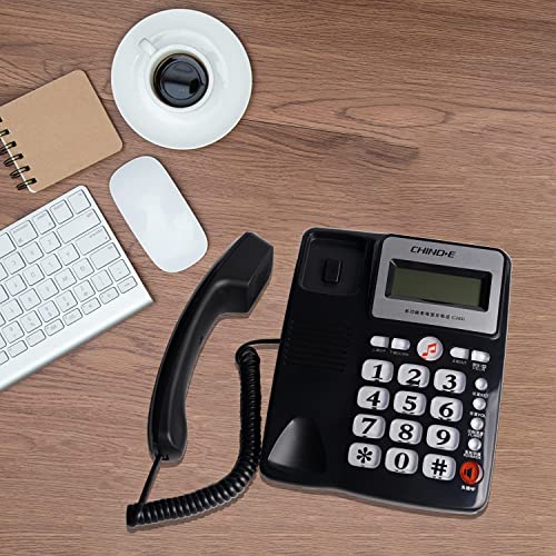 Dual Interface Wired Telephone,Adjustable Display Strength, 24 Ring Tones Optional, Caller ID Fixed Telephone, Suitable for Office, Front Desk, Home, Hotel and Other Scenes