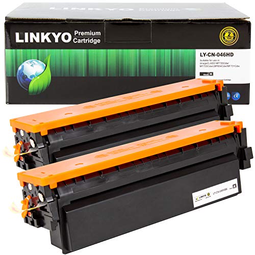 LINKYO Compatible Toner Cartridge Replacement for Canon 046 High Capacity 046H (Black, 2-Pack)