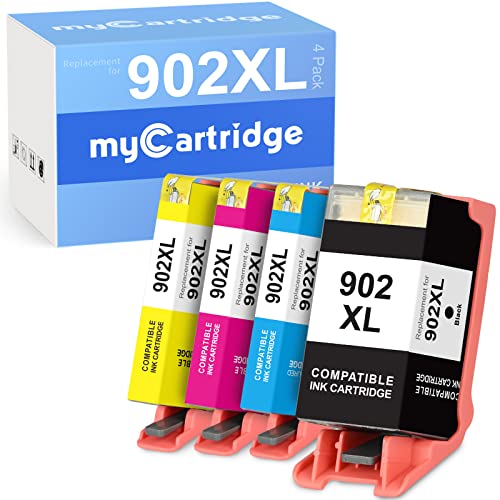 MYCARTRIDGE Remanufactured Ink Cartridge Replacement for HP 902XL to Use with Officejet Pro 6978 6968 6958 6950 6960 6970 6975 (Black, Cyan, Magenta, Yellow, 4-Pack)