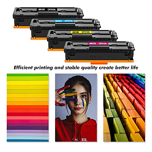 Amstech 204A Toner Cartridges 4 Pack Replacement for HP 204A 204 M180nw Toner Cartridges for HP Color Pro MFP M180nw M180 M180n M181fw M154a M154nw M154 M180 Printer (CF510A CF511A CF512A CF513A)