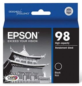 epson t098120 oem ink – (98) artisan 700 710 725 730 800 810 835 837 claria hi-definition high capacity black ink (550 yield)