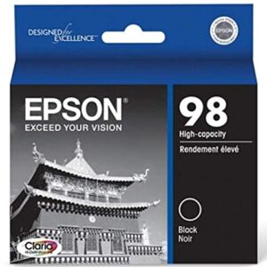 Epson T098120 OEM Ink - (98) Artisan 700 710 725 730 800 810 835 837 Claria Hi-Definition High Capacity Black Ink (550 Yield)