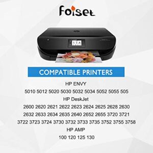 Foiset Remanufactured Inkjet 65XL (1 Black, 1 Color) Replacement for HP 65XL 65 XL Ink Cartridge for Envy 5055 5052 5058 DeskJet 3755 2655 3720 3722 3723 3752 3758 2652 2624 High Yield