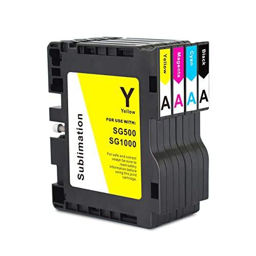 Primer Ink A Series Sublimation Ink Cartridge Compatible for Sawgrass Virtuoso SG500 SG1000 Printer (1*Black, 1*Cyan, 1*Magenta, 1*Yellow, 4-Pack)