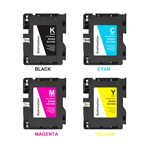 Primer Ink A Series Sublimation Ink Cartridge Compatible for Sawgrass Virtuoso SG500 SG1000 Printer (1*Black, 1*Cyan, 1*Magenta, 1*Yellow, 4-Pack)