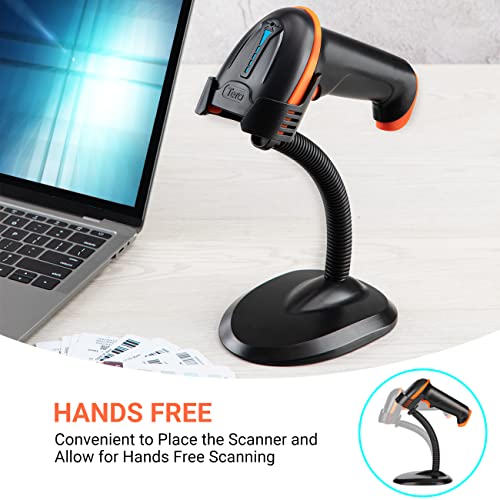 Tera Universal Barcode Scanner Stand Hands Free Barcode Scanning Bar-Code Reader Cradle Holder Base Angle and Height Adjustable Head for Supermarket Retail Store School Library Logistic Warehouse