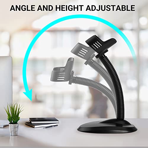 Tera Universal Barcode Scanner Stand Hands Free Barcode Scanning Bar-Code Reader Cradle Holder Base Angle and Height Adjustable Head for Supermarket Retail Store School Library Logistic Warehouse