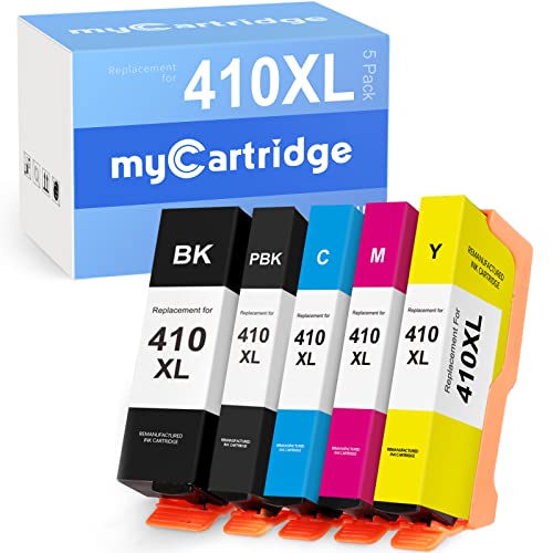 myCartridge Remanufactured Ink Cartridge Replacement for Epson 410XL 410 XL for Epson XP-7100 XP-640 XP-830 XP-630 XP-635 XP-530 Printer (Black, PBK, Cyan, Magenta, Yellow) 5 Pack