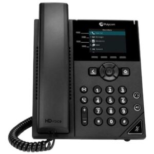 polycom vvx 350 business six-line, mid-range ip desk phone with color display