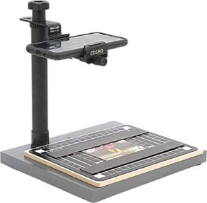 cosmo copy stand, mini 100, to digitize pictures, documents, checks (for deposit), jewelries and collectibles with your smartphone, made in the usa