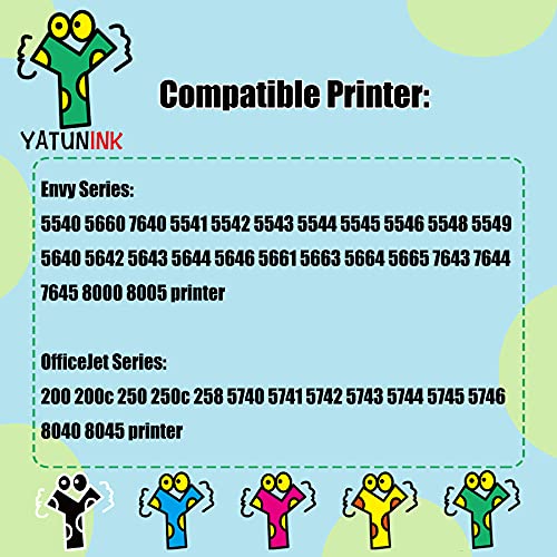 YATUNINK Remanufactured 62XL Ink Cartridge for HP 62XL 62 XL Black Ink Cartridge for HP Envy 5540 Envy 7640 5542 5640 5642 5643 5660 5661 7645 Officejet 200 250 5740 5745 Printer Ink (Black 2 Pack)