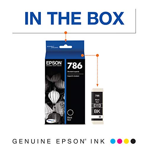 EPSON T786 DURABrite Ultra -Ink Standard Capacity Black -Cartridge (T786120-S) for Select Epson Workforce Printers