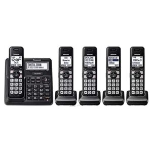 panasonic kx-tg6145sk dect 6.0 technology caller id noise reduction answering system voice mail cordless phone- 5 handsets (renewed)