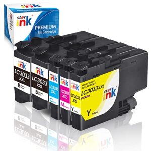 starink lc3033 ink cartridges compatible replacement for brother lc 3033 xxl lc3035 3035 for mfc-j995dw mfc-j815dw mfc-j805dw printer(2 bk/c/m/y) 5-packs