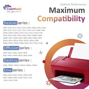 ColoWorld Remanufactured 61 Ink Cartridge Replacement for HP 61XL Fit for Envy 4500 4502 5534 5535 DeskJet 2512 3510 2542 2540 2544 3000 3050a 3052a 1055 2548 OfficeJet 4630 4632 Printer (2 Black)