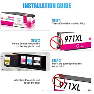 Miss Deer 970XL 971XL 970 971 Compatible Ink Cartridges Replacement for HP 970 971 XL,Work for HP Officejet Pro X576dw X451dn X451dw X476dw X476dn X551dw Printer (4 Pack)