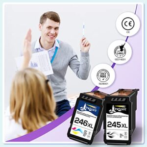 245XL 246XL Ink Cartridge for Canon PG-245XL CL-246XL InkSpirit High Yield Compatible with Canon Pixma MX492 MX490 MG2522 MG2520 MG2920 MG2922 TR4520 TR4522 TR4527 TS3100 TS3122 TS3300 Printers 2-Pack