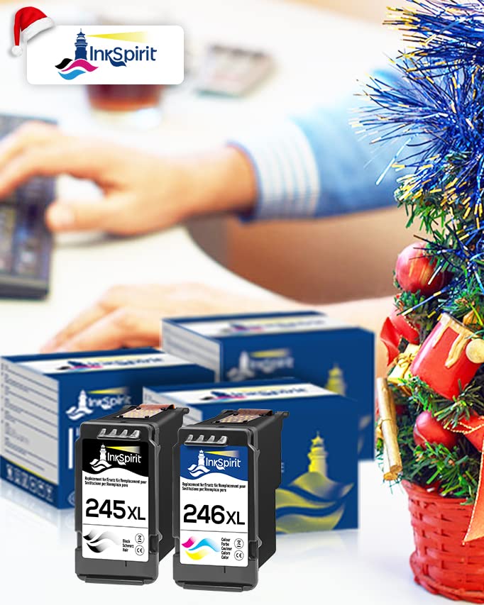 245XL 246XL Ink Cartridge for Canon PG-245XL CL-246XL InkSpirit High Yield Compatible with Canon Pixma MX492 MX490 MG2522 MG2520 MG2920 MG2922 TR4520 TR4522 TR4527 TS3100 TS3122 TS3300 Printers 2-Pack