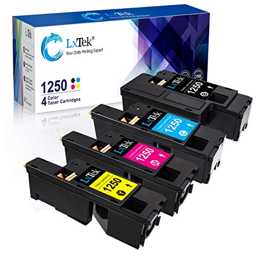 LxTek Compatible Toner Cartridge Replacement for Dell 1250 810WH C5GC3 XMX5D WM2JC to use with 1250c C1760nw C1765nfw C1765nf 1350cnw 1355cn 1355cnw Printer (Black Cyan Magenta Yellow, 4-Pack)