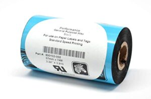 zebra 800132-002 thermal transfer wax ribbon (2.24″ x 244′) 5319 performance, 12 rolls