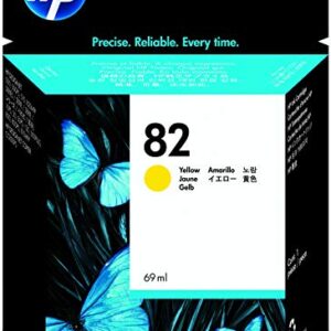 HP 82 Yellow 69-ml Genuine Ink Cartridge (C4913A) for DesignJet 820MFP, 815MFP, 800, CC800PS, 510, 500, 500 Plus, 500ps, 120, 50ps, 20ps & 10ps Large Format Printers