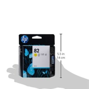 HP 82 Yellow 69-ml Genuine Ink Cartridge (C4913A) for DesignJet 820MFP, 815MFP, 800, CC800PS, 510, 500, 500 Plus, 500ps, 120, 50ps, 20ps & 10ps Large Format Printers