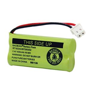 BAOBIAN BT183342/BT283342 2.4V 400mAh Ni-Mh BT166342/BT266342 BT162342/BT262342 Cordless Phone Pack CS6709 CS6609 CS6509 CS6409 EL52100 EL50003 (4 Pack)