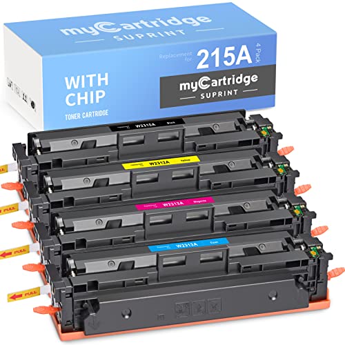 MYCARTRIDGE SUPRINT 215A Toner Cartridge with CHIP Compatible Toner Cartridge Replacement for HP 215A W2310A for Color Laser Jet Pro MFP M183fw M182nw M182 Printer 4-Pack 215A W2310A