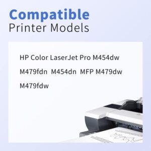 MYCARTRIDGE SUPRINT 414A with Chip Compatible Toner Cartridge Replacement for HP 414A W2020A 414X use with Color Laserjet Pro MFP M479fdn M454dw M454dn M479fdw M454 Printer 4 Pack W2020A Toner