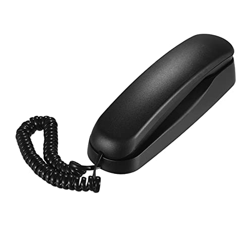 BISOFICE Corded Phone, Landline Phone for Home with Cord, No AC Power/Battery Required Wall Mountable Phone for Landline Supports Mute/Pause/Redial Functions for Hotel Office Bank Call Center (Black)