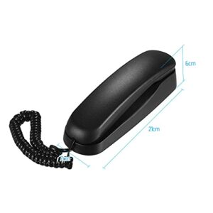 BISOFICE Corded Phone, Landline Phone for Home with Cord, No AC Power/Battery Required Wall Mountable Phone for Landline Supports Mute/Pause/Redial Functions for Hotel Office Bank Call Center (Black)