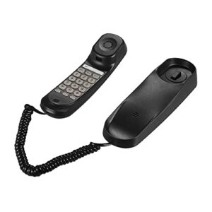 BISOFICE Corded Phone, Landline Phone for Home with Cord, No AC Power/Battery Required Wall Mountable Phone for Landline Supports Mute/Pause/Redial Functions for Hotel Office Bank Call Center (Black)